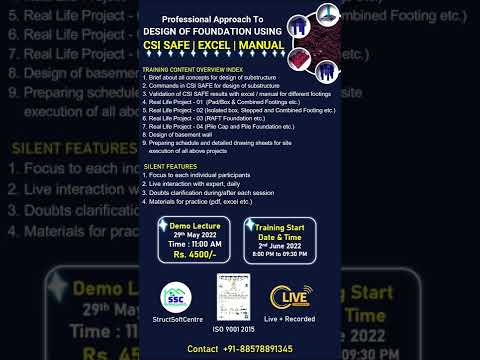 Professional Approach to design foundations using CSI SAFE EXCEL | shorts