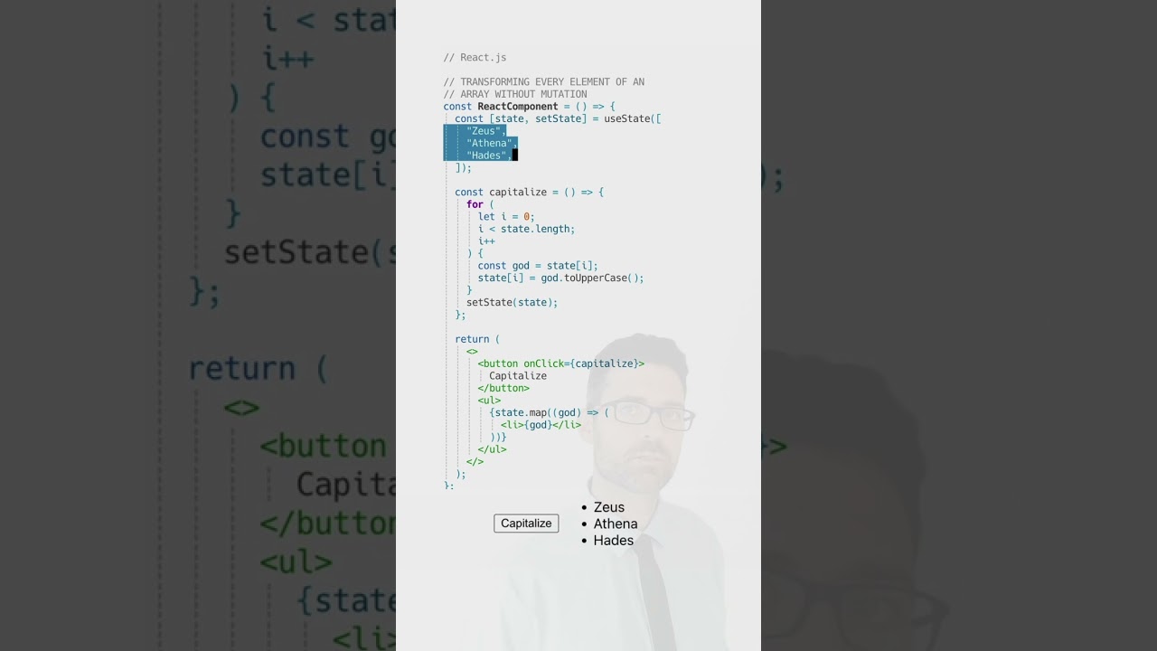 Transform React.js array state without mutation
