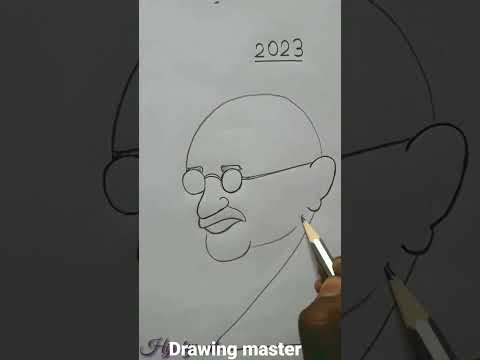 Turn 2023 number into drawing of Gandhiji/#shorts/#Gandhiji drawing