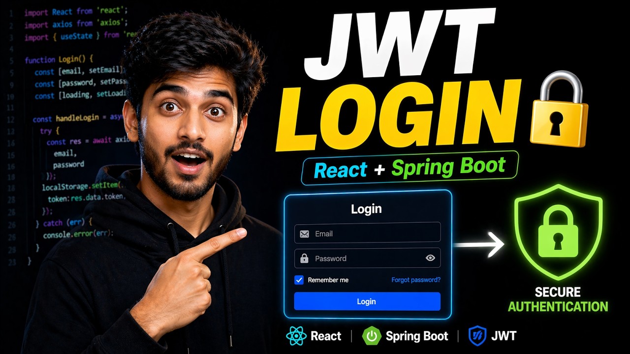 JWT Authentication + React + Spring Boot | Full Stack Project with step by step guide