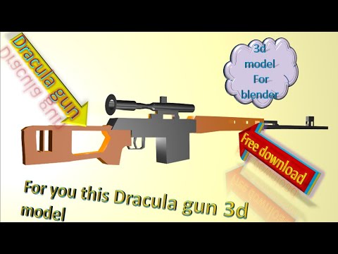 Dracula gun free 3d modle demo video 1