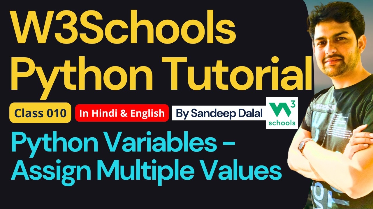 W3Schools Python • W3Schools Python Tutorial • Class 010 • Python Variables - Assign Multiple Values