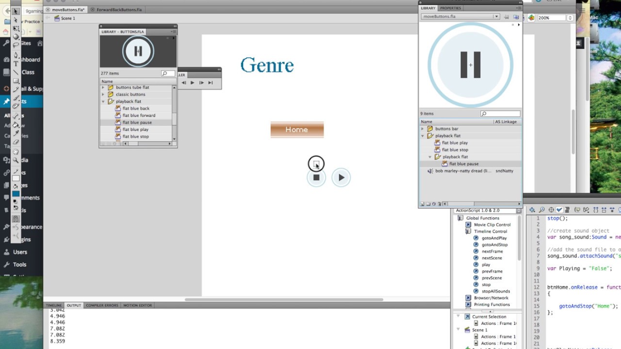 Action Script 2 Pause Button Sound