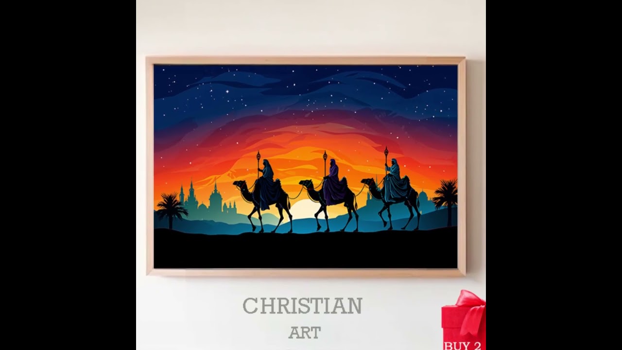 Three Wise Men, Nativity Scene, Birth of Jesus, Three Kings, Kings of Orient, Bible Art, Bible Scene