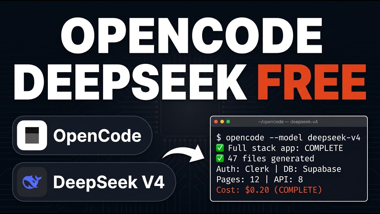 OpenCode + DeepSeek Flash V4 = Full App INSTANTLY (FREE*)
