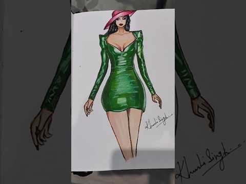 how to draw fashion sketches #shorts #new #art #artist #ytshorts #painting #fashion #trending #viral