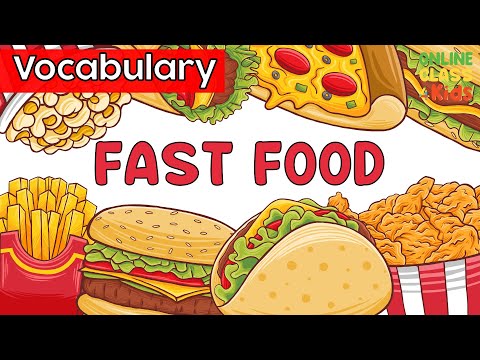 Fast Food Vocabulary | Educational Videos For Kids | Learn English - Talking Flashcards | ESL Games