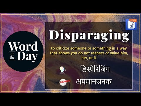 Disparaging In Hindi - HinKhoj - Dictionary