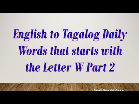 English to Tagalog Daily Words that starts with the Letter W part 2