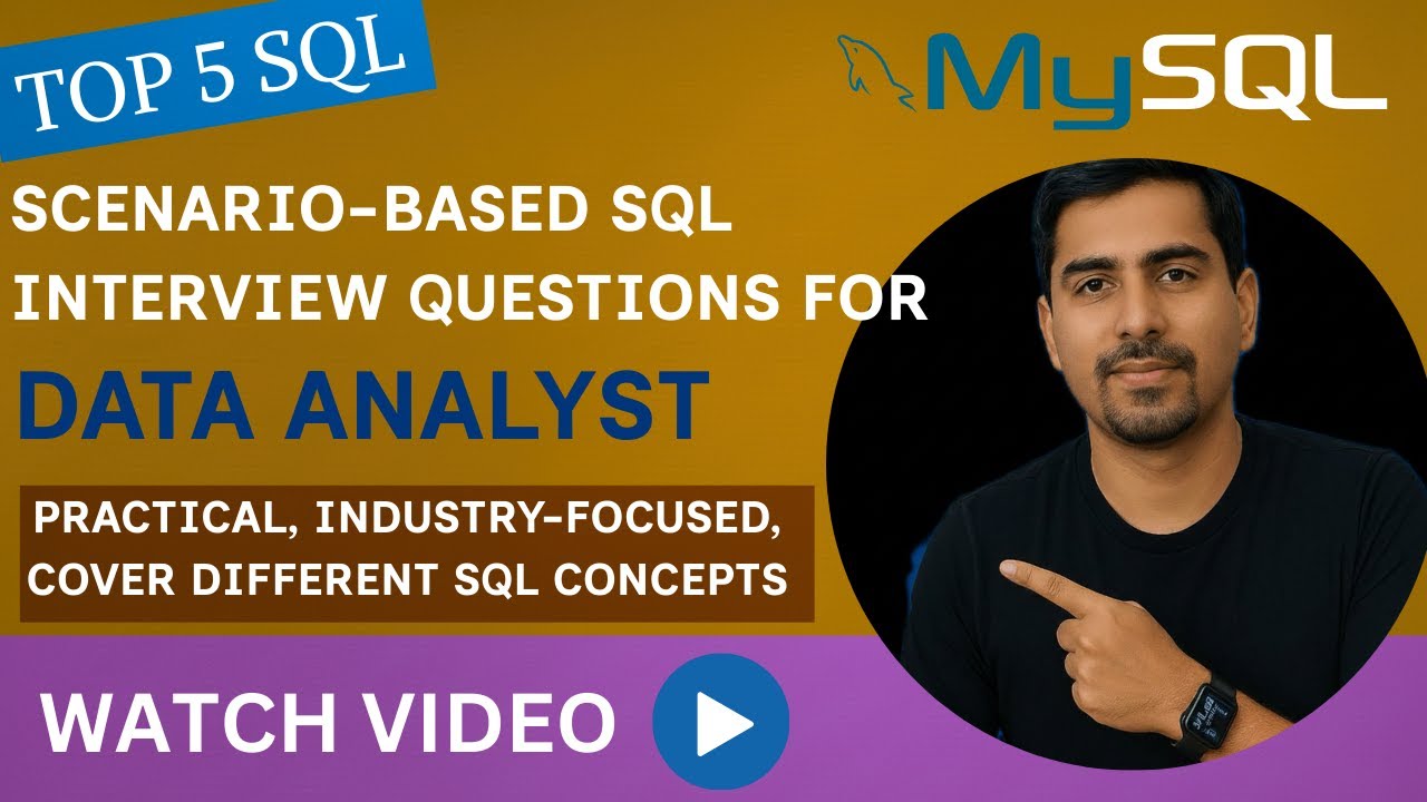 🔥 Top 5 Scenario-Based SQL Problems with Solutions (2025) for Data Analyst | SQL Interview Questions