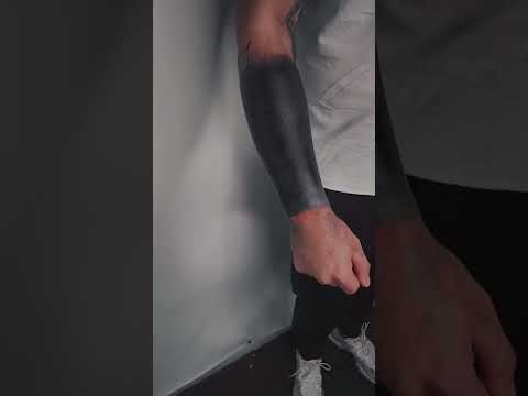 2 hour arm blackout tattoo cover up by Bam Roberts, Bridge Street Tattoo