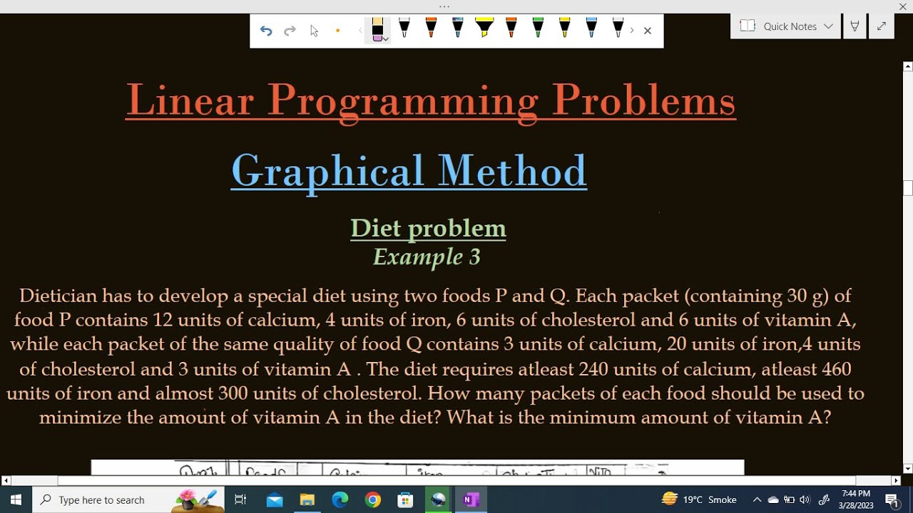LPP15 | Linear Programming Problems | DIET Problem | Graphical Method | Example 3
