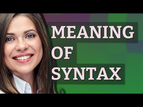 Syntax | meaning of Syntax
