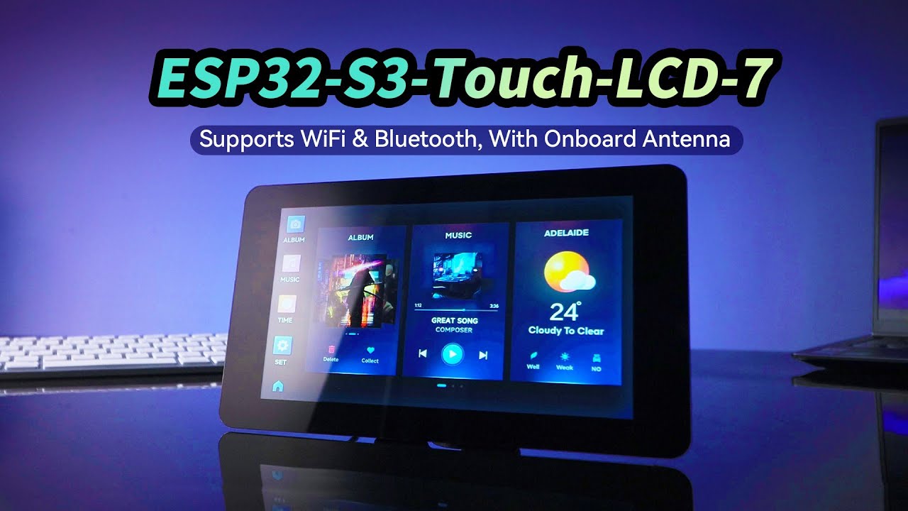 ESP32 with display, 7inch lcd, capacitive touch, supports wifi & bluetooth