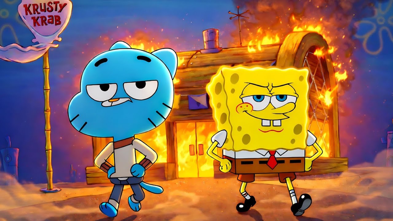 Gumball x SpongeBob Ultimate Crossover (Sora 2)