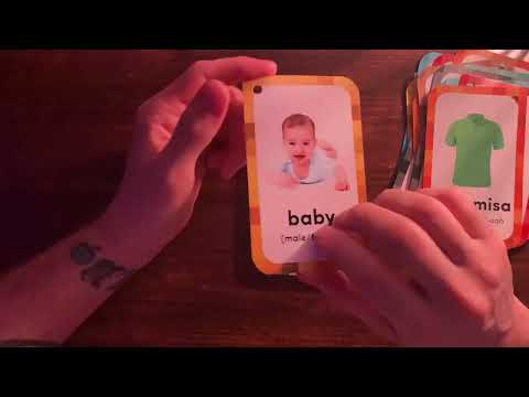 [ASMR] Reading Basic Everyday Spanish/English Flash Card Words