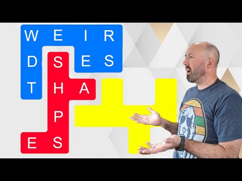 A Word Search puzzle with some strange word shapes
