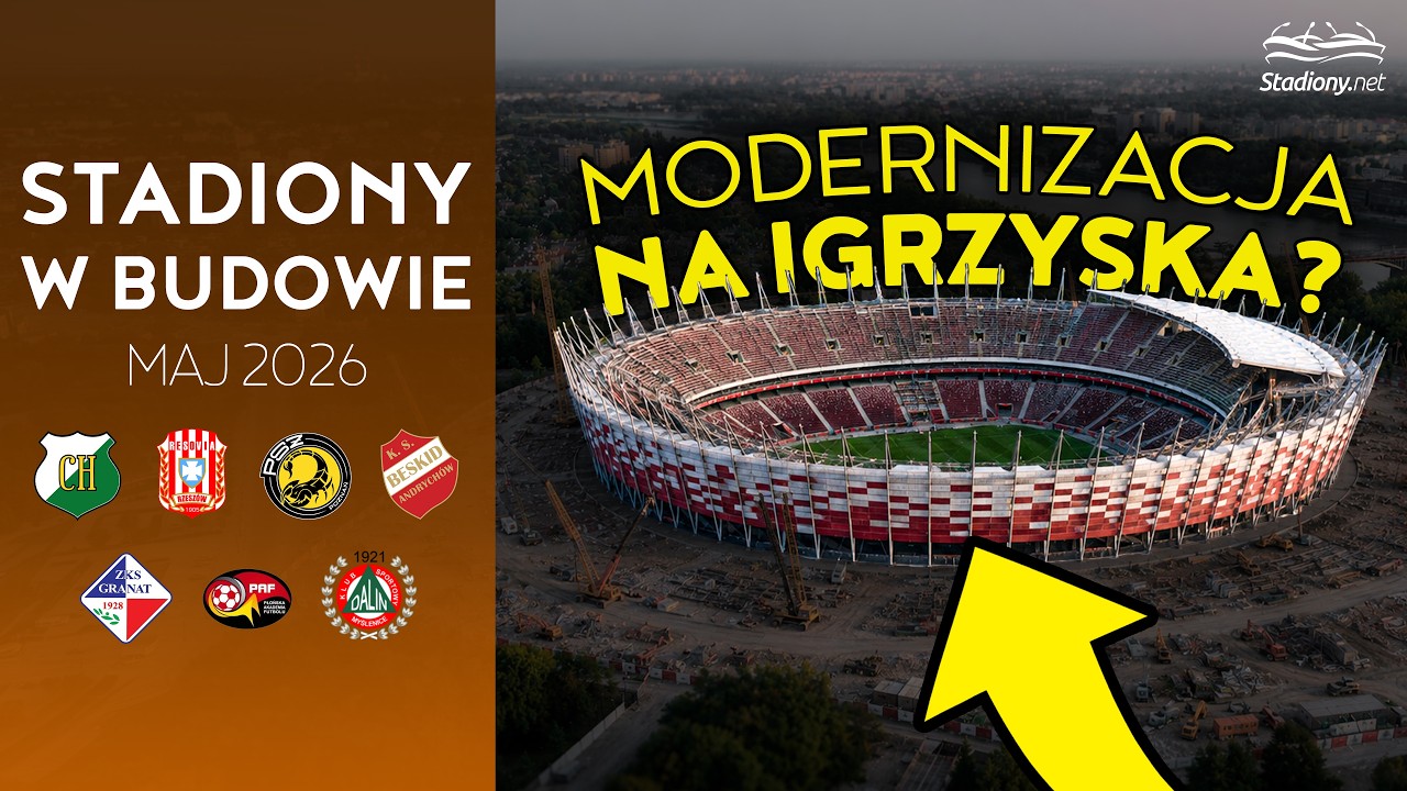 POLSKIE STADIONY W BUDOWIE (Maj 2026)