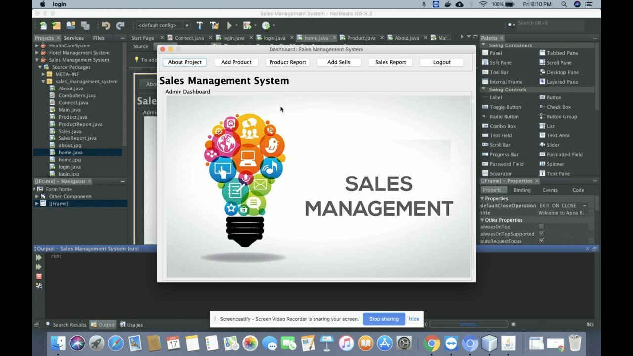 Java and MySQL Project on Sales Management System