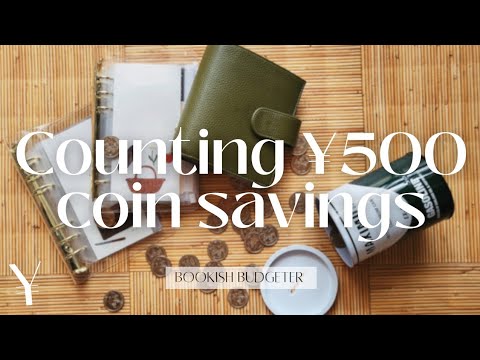 Counting/unstuffing my 500yen coin savings • 50,000 to the bank | Japanese yen cash stuffing
