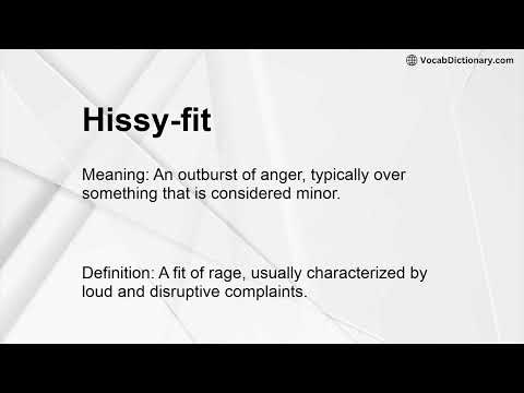 Hissy-fit Meaning
