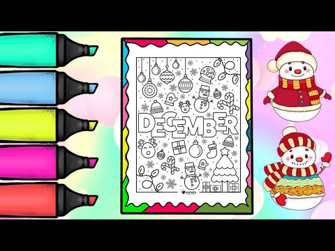 December Doodle Coloring Page | Coloring Videos | Coloring For Kids #coloring #coloringvideos