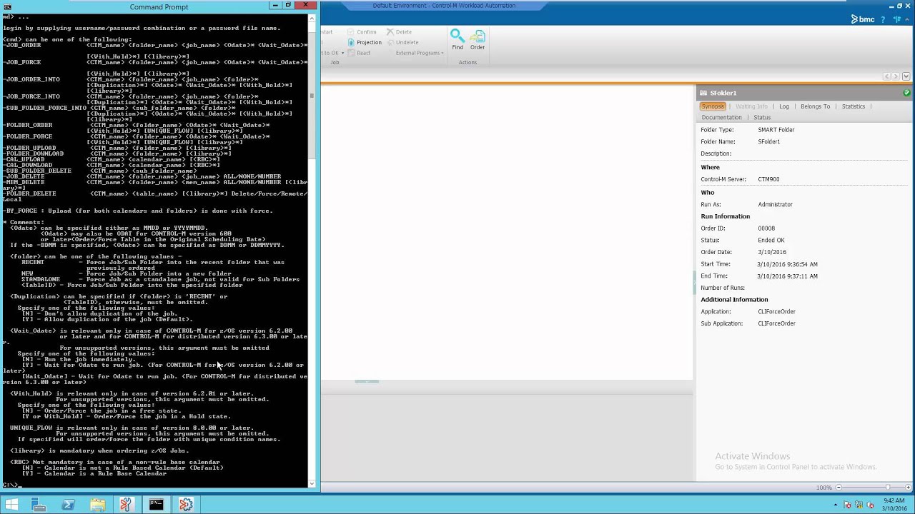 Ordering jobs into an existing SMART folder using the cli utility
