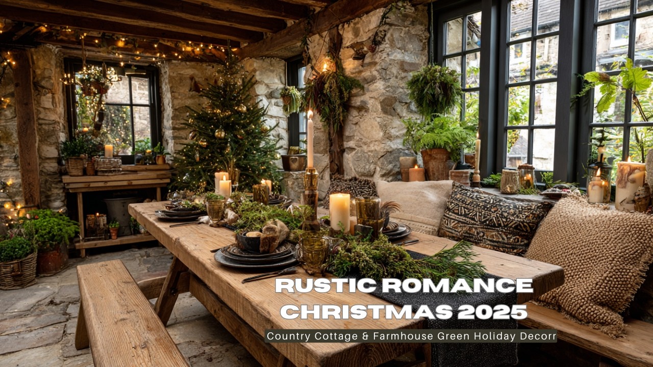 🎄 Rustic Romance Christmas 2025 | Country Cottage & Farmhouse Green Holiday Decor