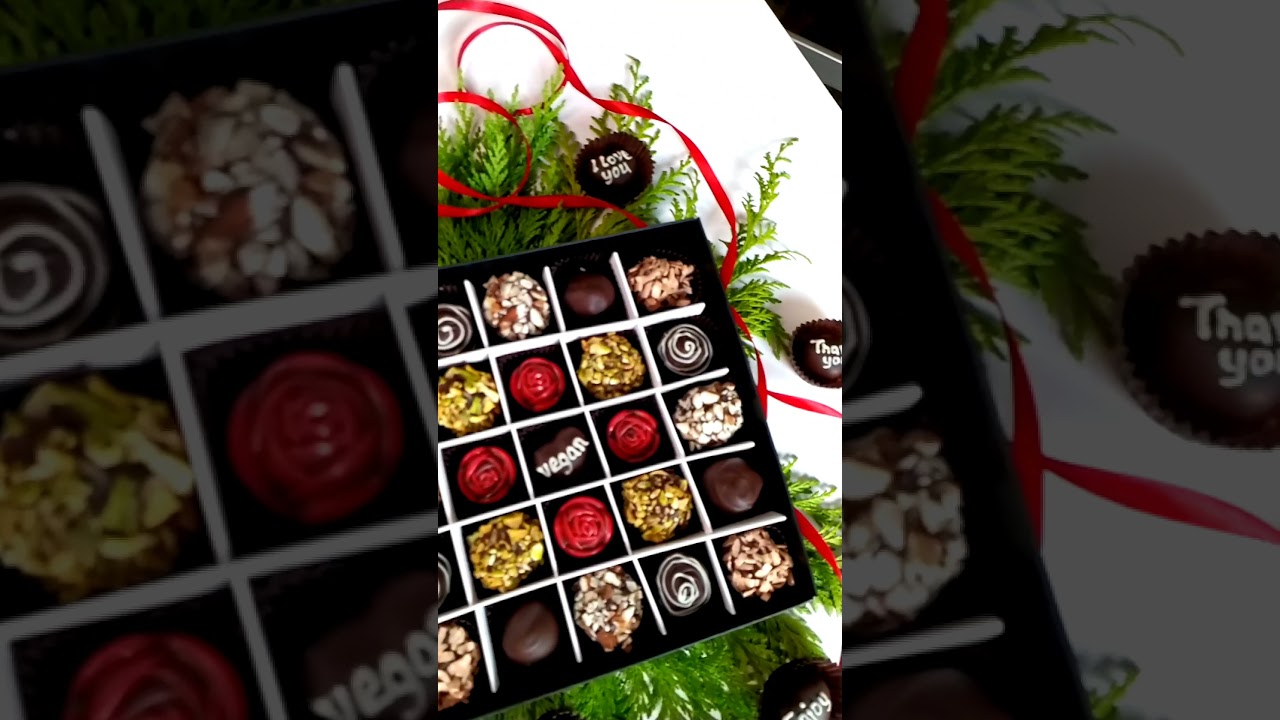 Personalised Chocolate Birthday Gift. Artisan Vegan chocolate truffles. Free worldwide shipping