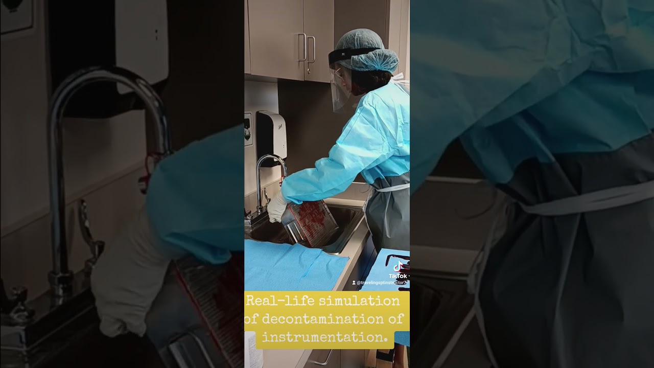 Real-life simulation of decontamination of Instrumentation  #sterileprocessing #centralsterile