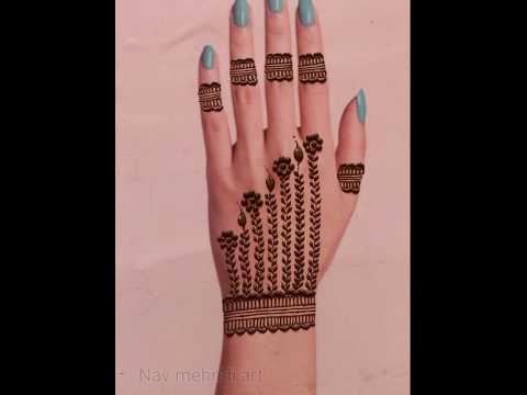 Simple patta mehndi design # backhand mehndi design #youtubeshorts #shorts