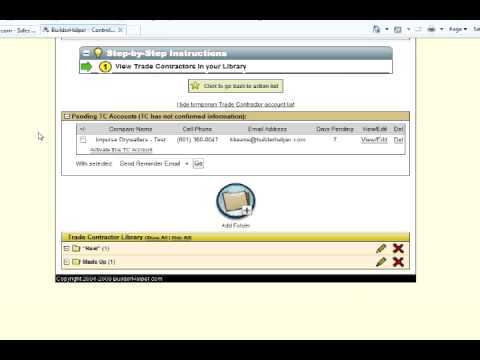 BuilderHelper.com - How GCs Send a Reminder Email to Pending TC Accounts