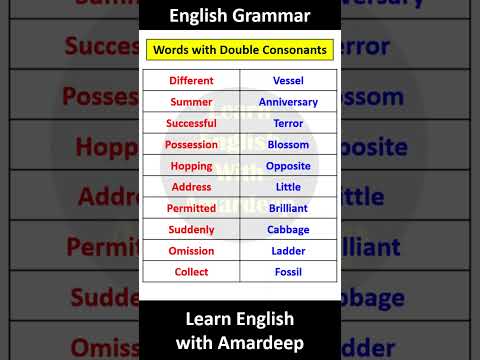 Words with Double Consonants 🔥 | #englishgrammar #learnenglishwithamardeep #english #grammar