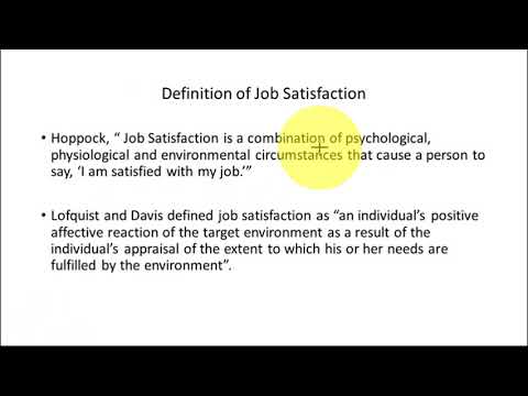 Meaning and Definition of Job Satisfaction