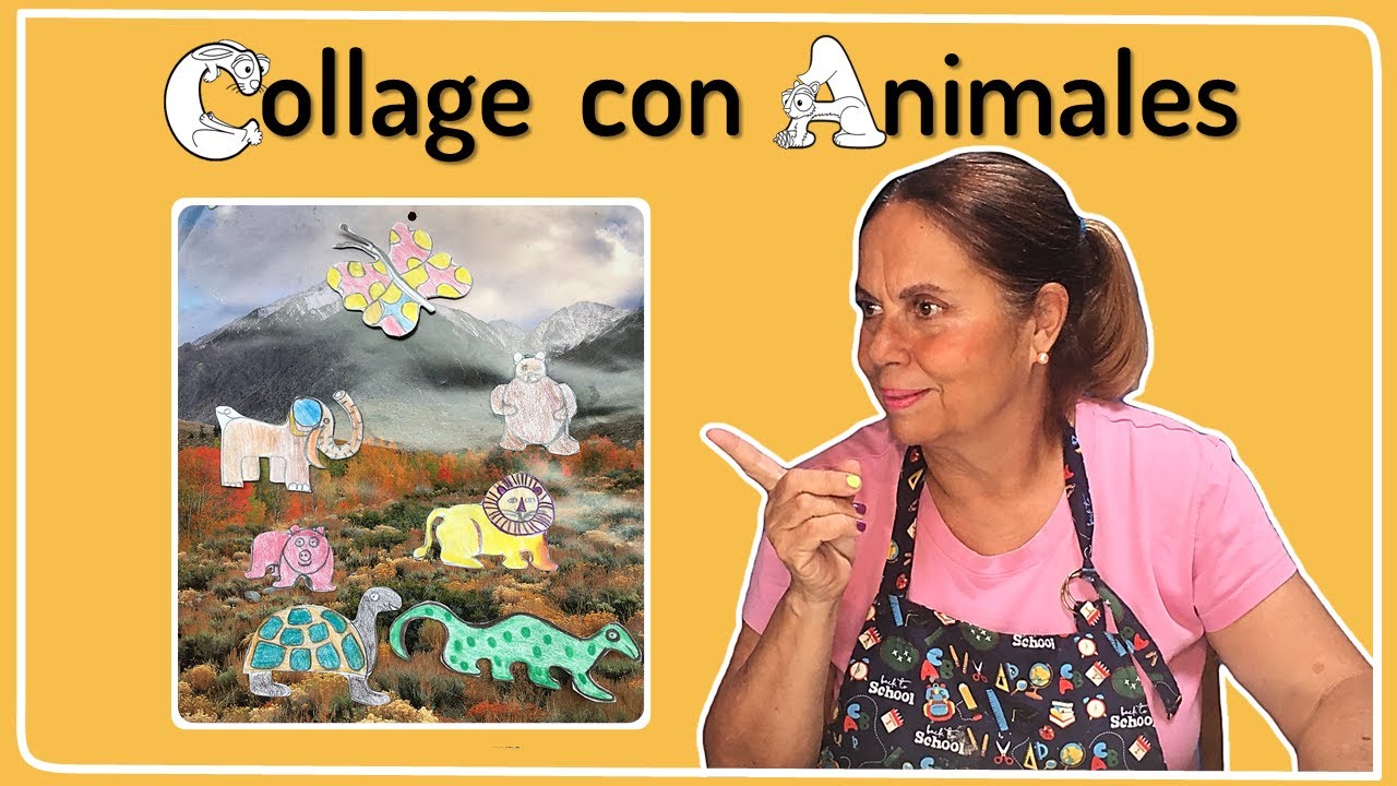 🐅🐇🐎 Mi Selva de Papel - Collage de Animales Dibujados  🐑🐒🐘🐦