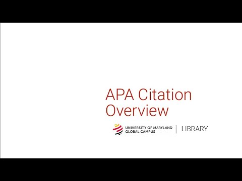 APA Citation Overview (7th Edition)