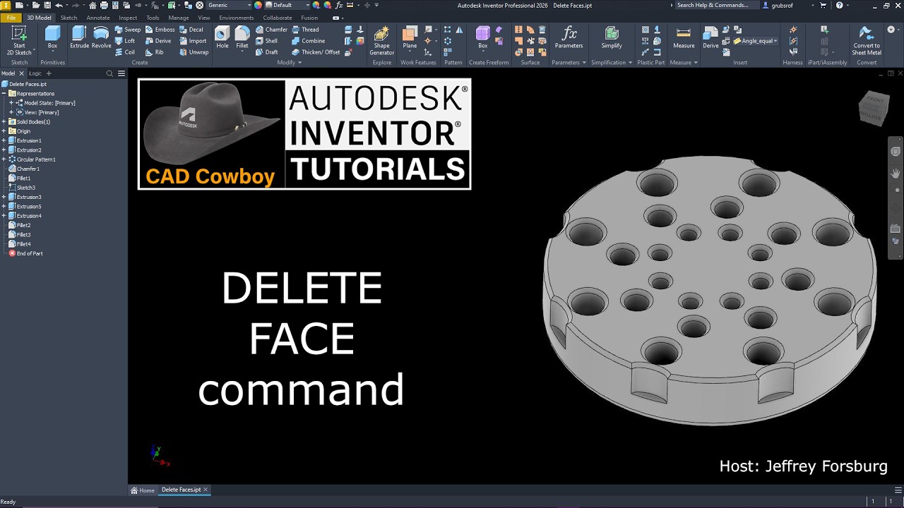 Autodesk Inventor - Delete face Command