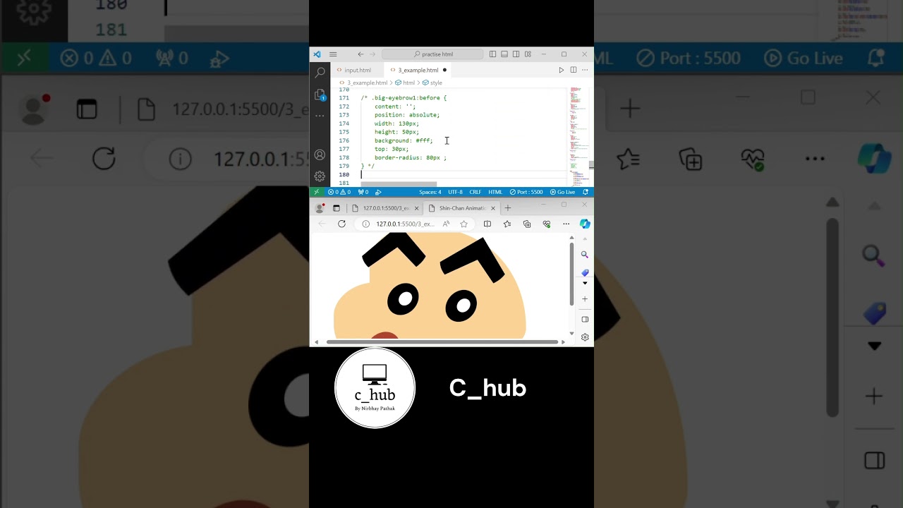 Create Shinchan using html and css | Html | CSS | #cs #programming #shinchan