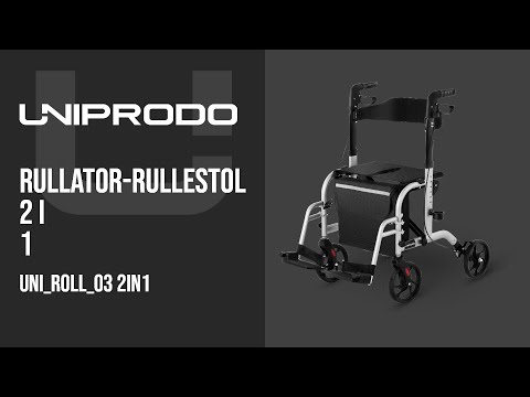 Rullator-rullestol 2 i 1 - Sølv - 120 kg | www.expondo.no