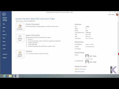 Microsoft Office Word 2013 Tutorial: Closing a Document and Exiting Word | K Alliance
