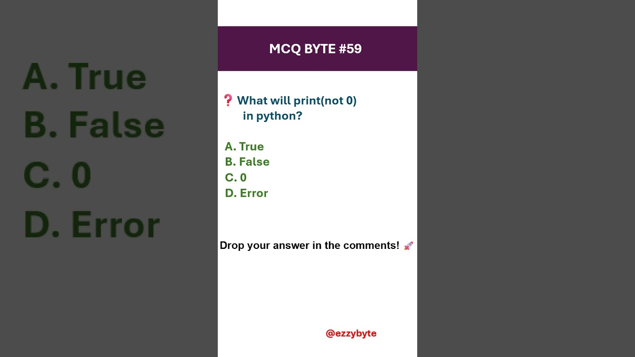 Think You Know Python? Try This Challenge  #python #mcqs #ezzybyte