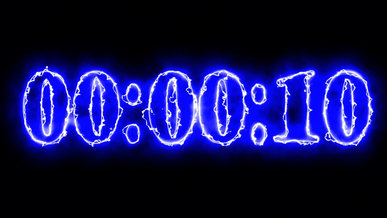 10 SEC Countdown Timer neon blue background | 4k