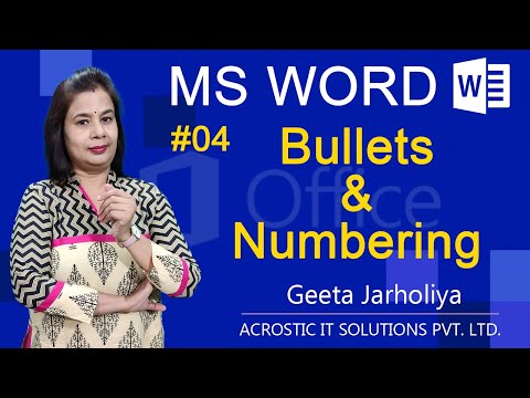 #4 - Microsoft Word - Bullets & Numbering (Hindi & English)