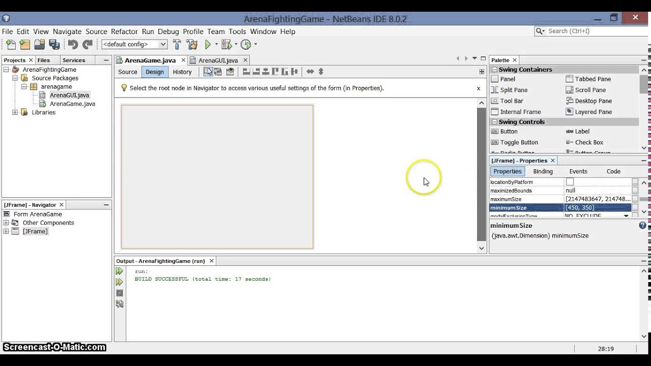 Separating Game/Application and GUI classes in Java