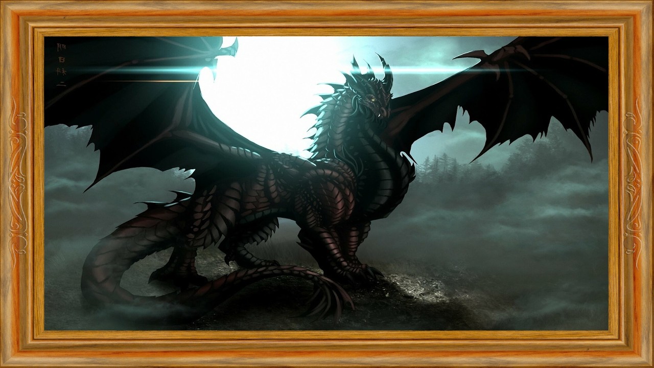 Midnight Shadow Dragon — 4K Frame TV Wallpaper