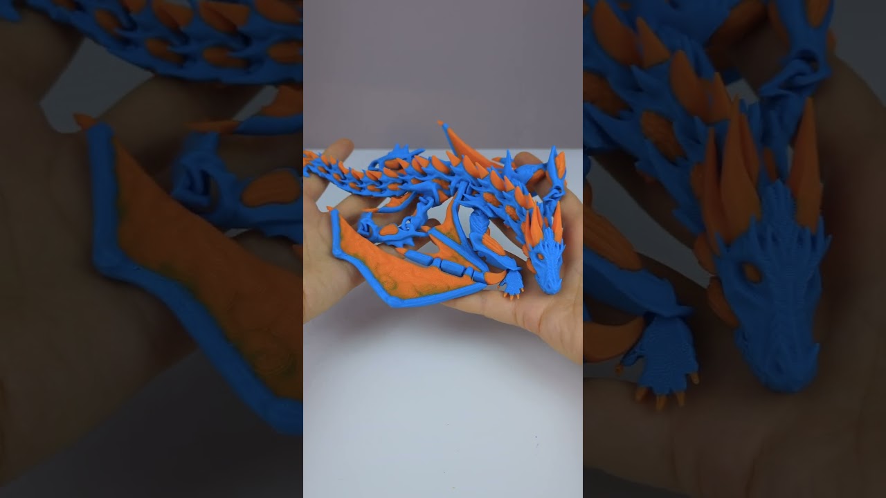 3D Printed Dragon with Movable Joints #3dprinting