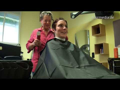 8135 Lucie haircut shorthair napebuzz knife heavy clippers by buzzed barberette trailer
