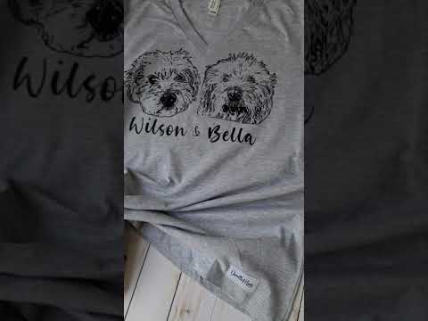 Pet Portrait tshirt of Wilson & Bella