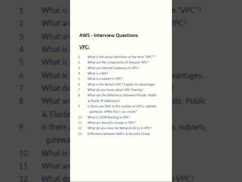 Aws Interview questions on VPC #aws #cloudcomputing #devopswithaws #devops