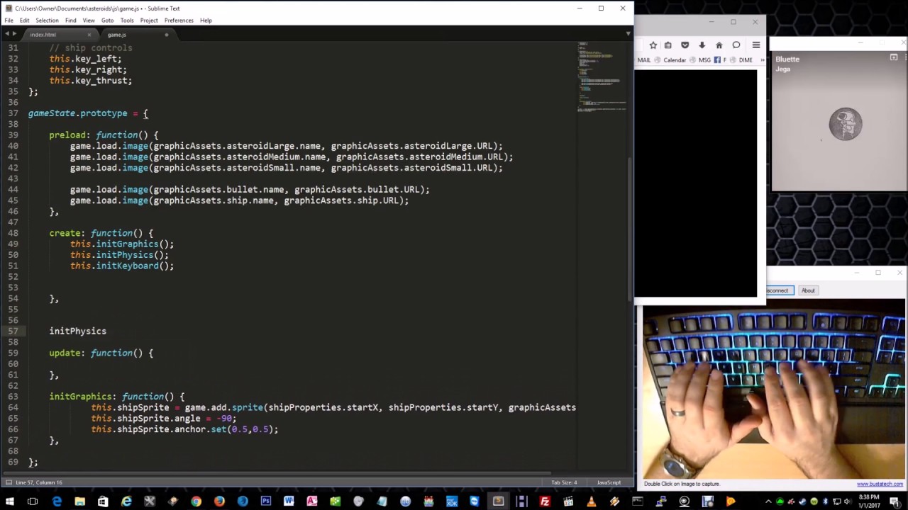 Speed Coding - making Asteroids in JavaScript with Phaser.io - Part 1